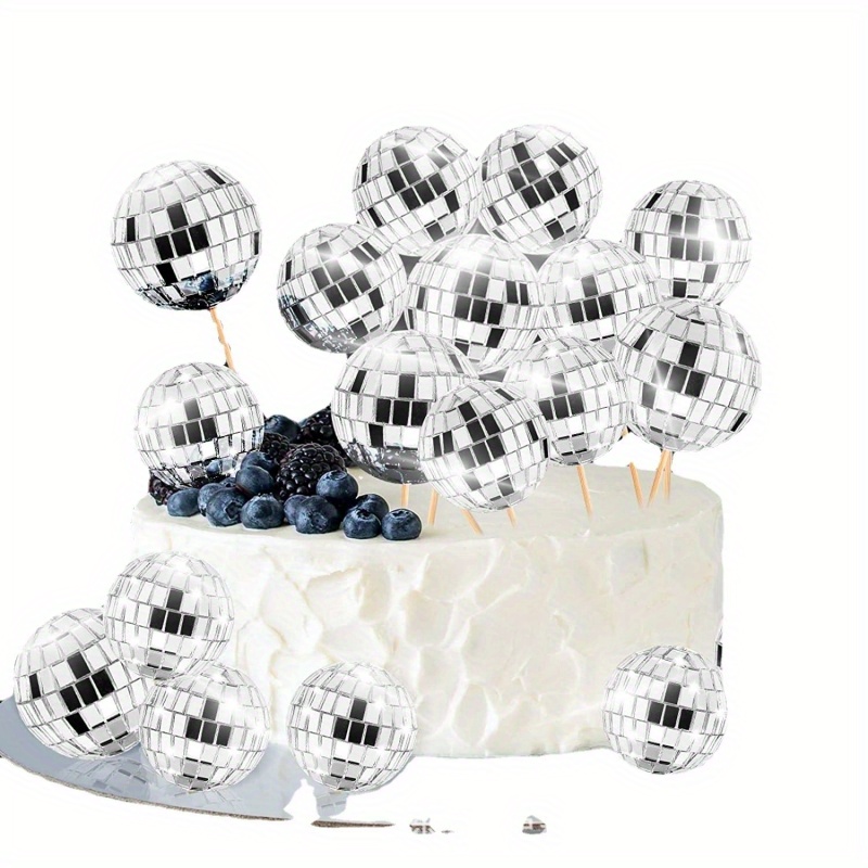 Disco Mirror Ball Cake Decoration Plugin Disco Ball Wooden - Temu