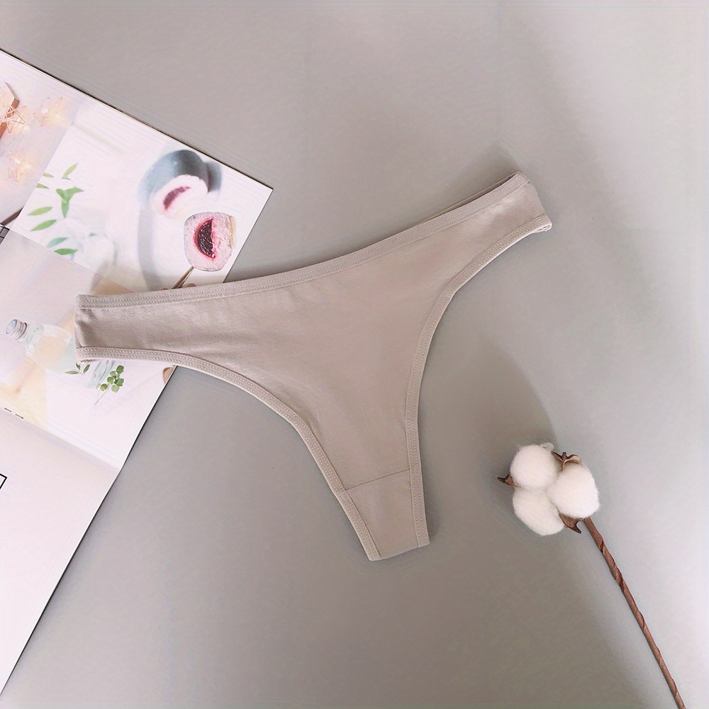 Sexy Solid Thongs Soft Comfy Low Waist Thongs Womens Temu