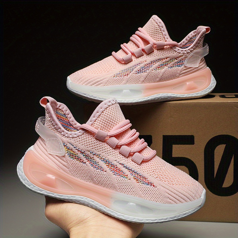 Boys Girls Trendy Knitted Breathable Lightweight Comfy Running Shoes ...