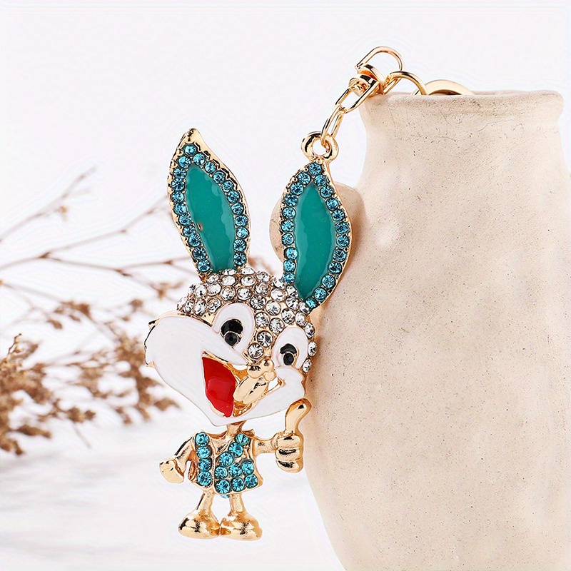 Rabbit Couple Keychain Alloy Inlaid Girls - Temu Netherlands