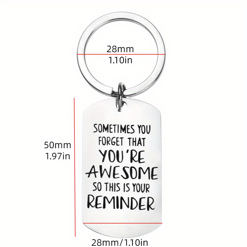 1pc You Inspirational Steel Embossed Keychain As Christmas For | Temu ...