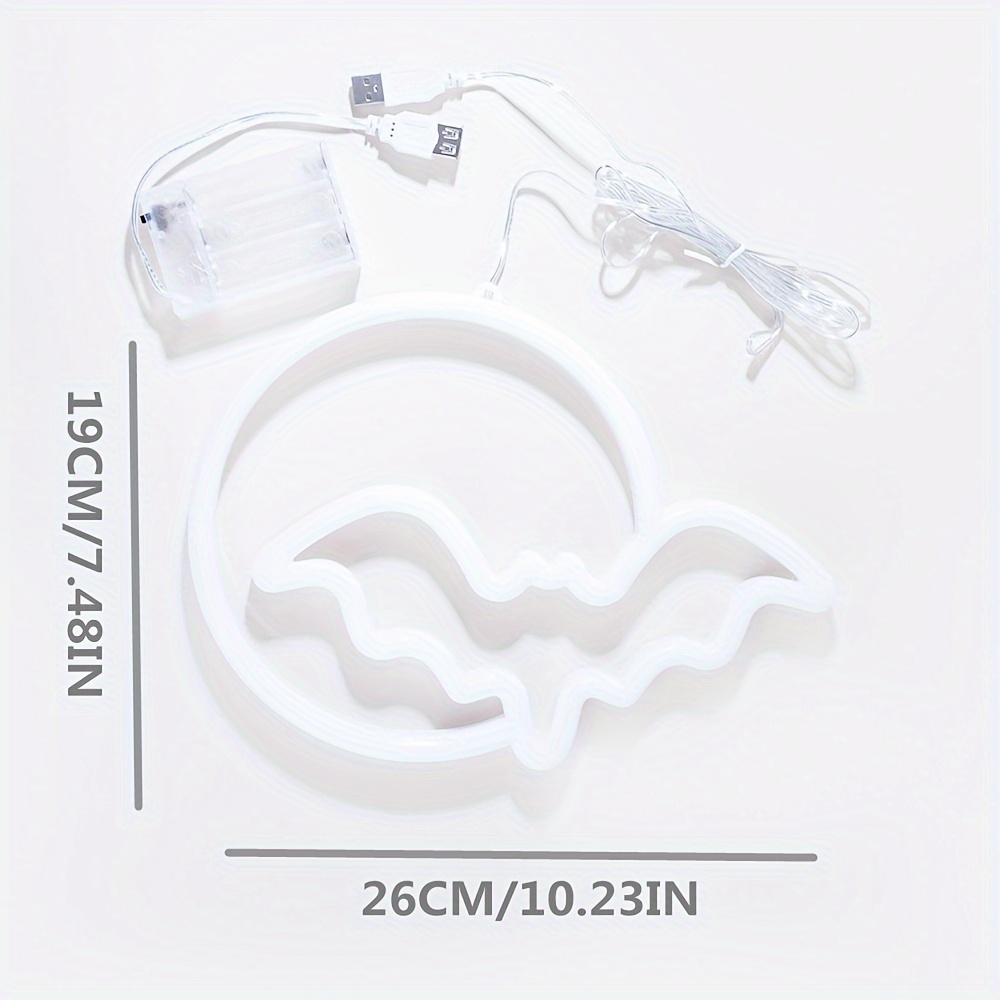 Bat Shaped Led Neon Sign Usb Battery Powered Neon Light - Temu Philippines