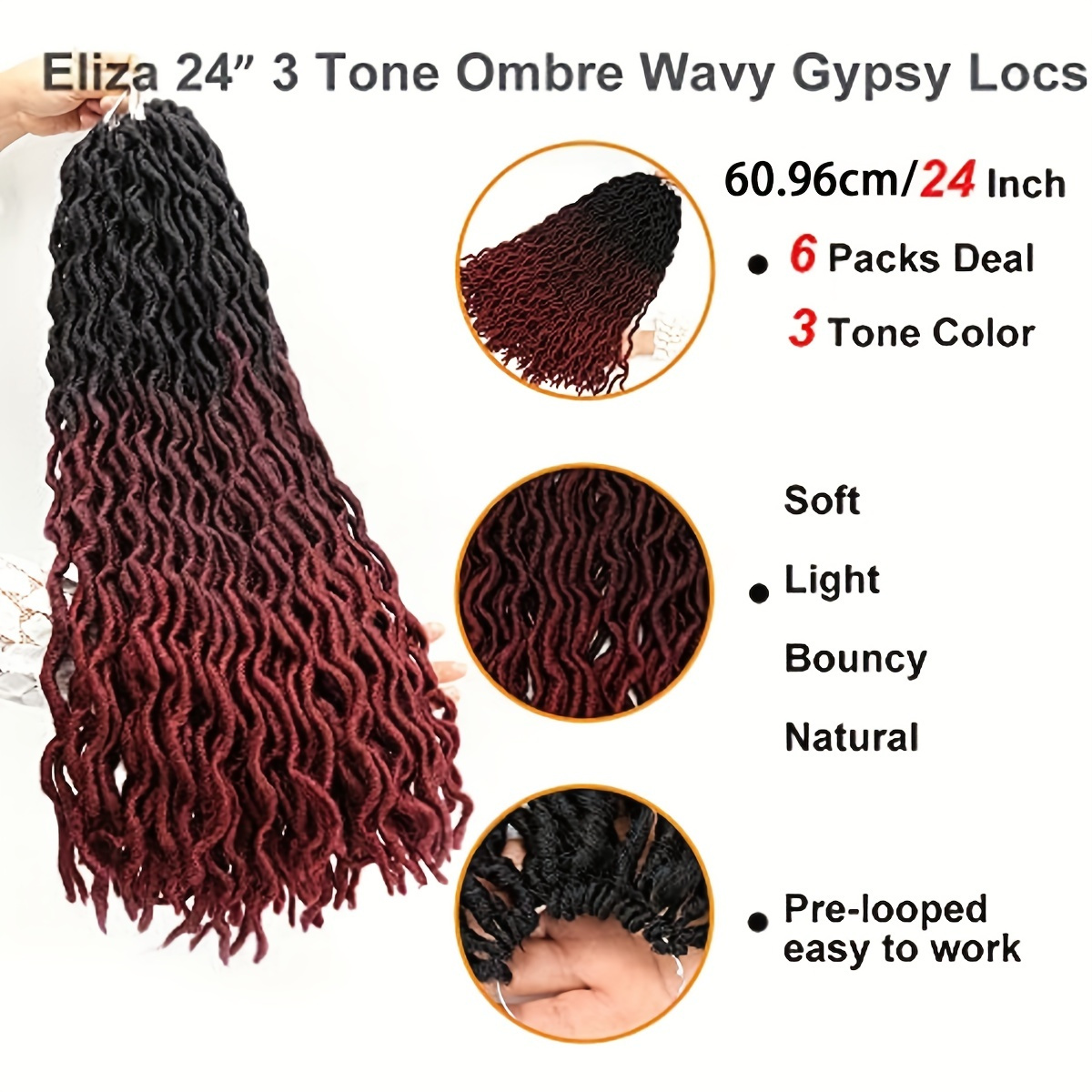 Extensiones Cabello Ganchillo Goddess Locs 24 Pulgadas - Temu Spain