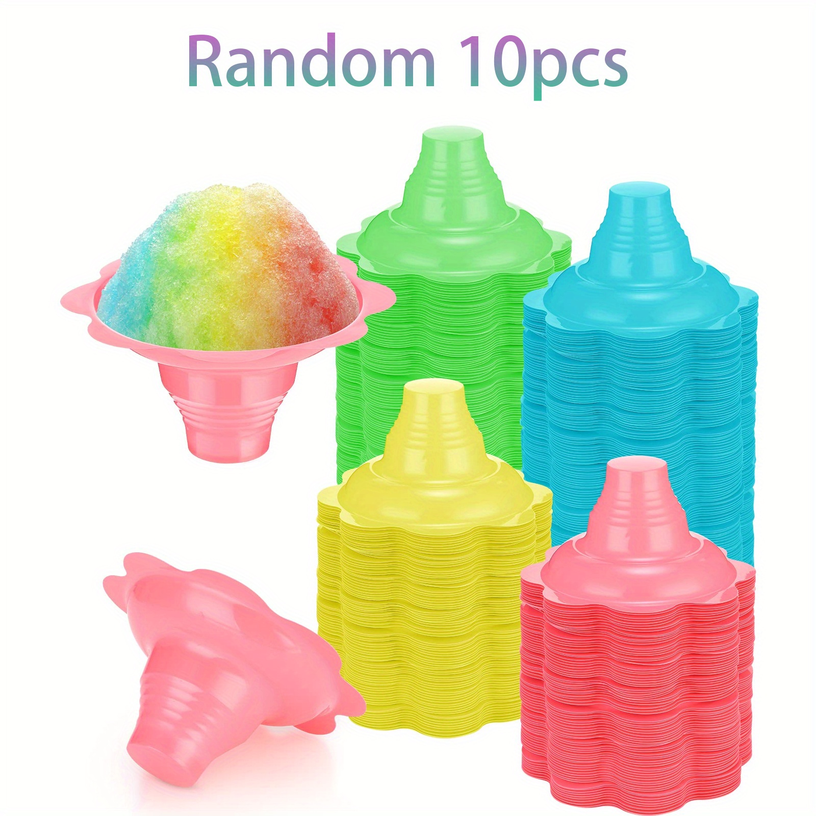 10pcs Random Summer Smoothies Ice Cream Cups Ice Cream Cups Shaved Ice ...