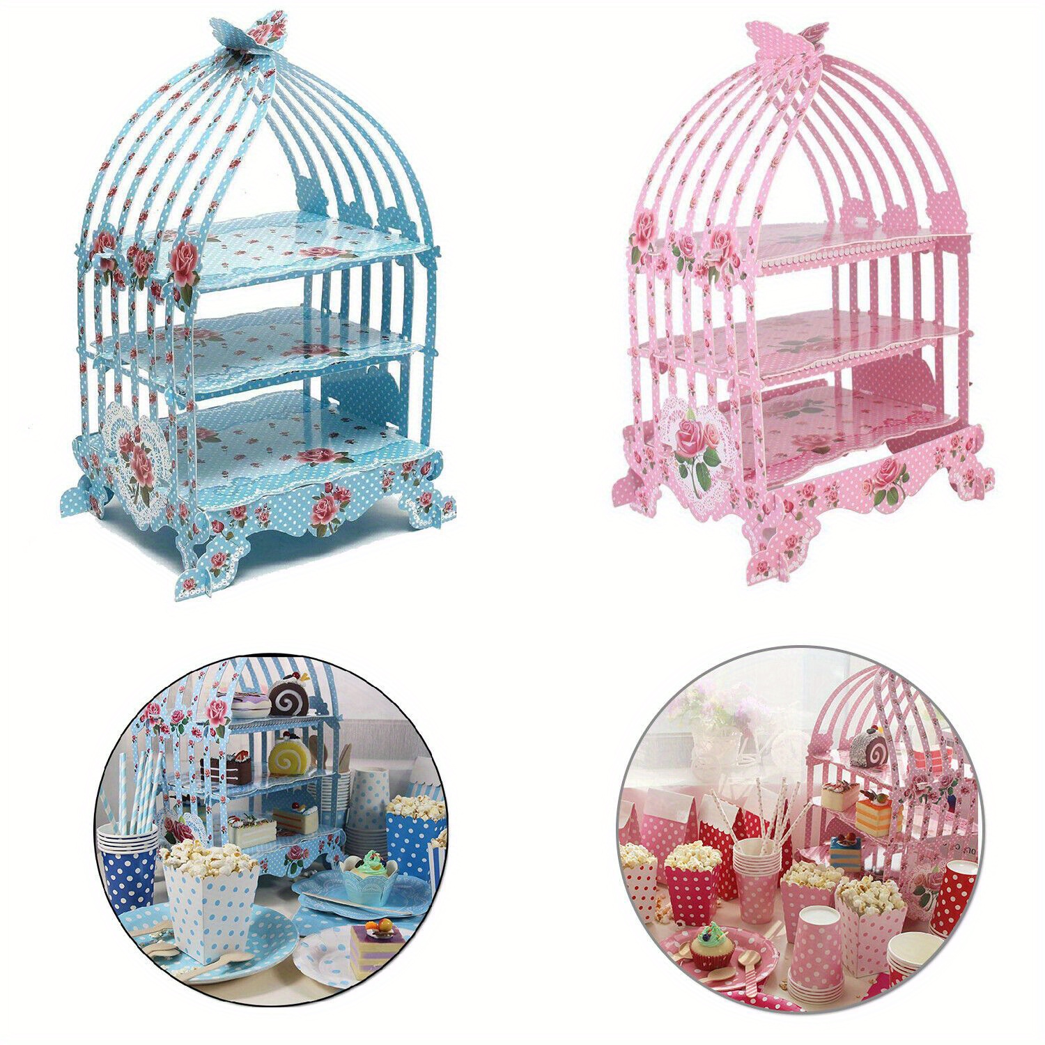 Foldable Holiday Birthday Party Cupcake Stand - Temu