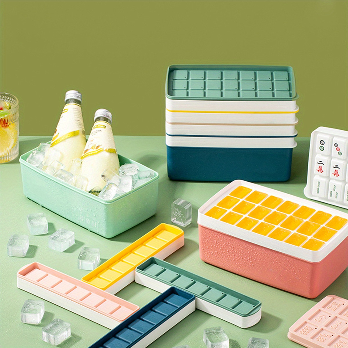 Flexible Silicone Mahjong Ice Cube Tray Easy Release Ice - Temu United ...