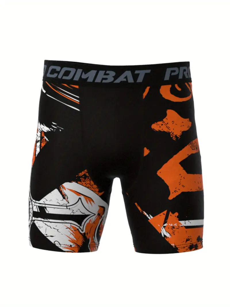 Cross Print Compression Shorts Men Quick Drying Breathable Temu