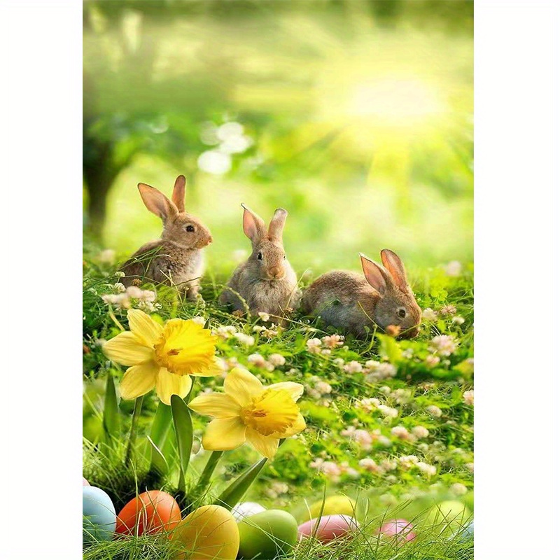 1pc Diy Diamond Painting 11 8 15 7inch 30 40cm Three Little Rabbits ...