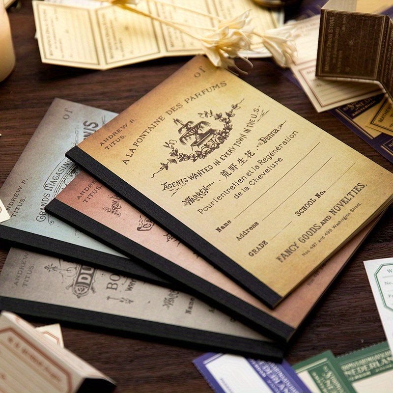 Paper Material Book Retro English Tearable Handbook Diy - Temu United ...