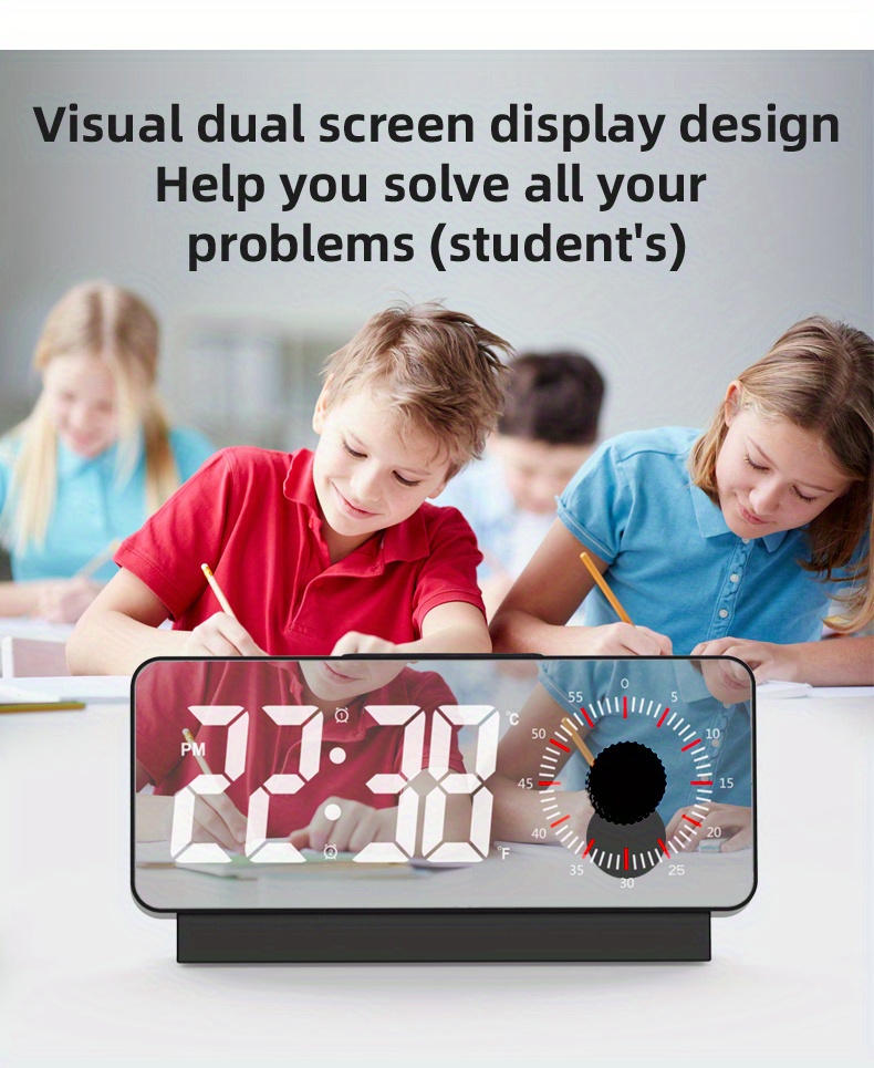 Countdown Alarm Clock Dual Display Visual Manager Alarm Clock Plug In ...