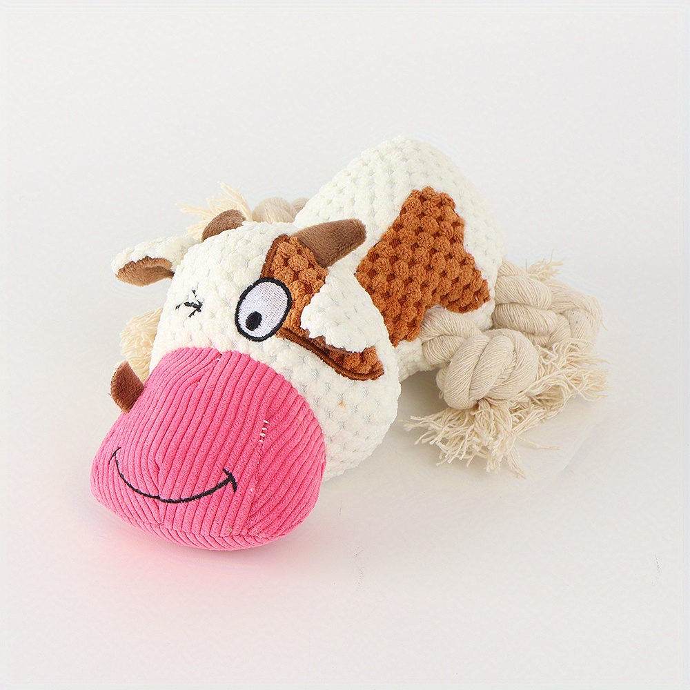 Dog Toy Cow Shape Toy Rattle Paper Velvet Toy Dog Chew Toy - Temu Australia