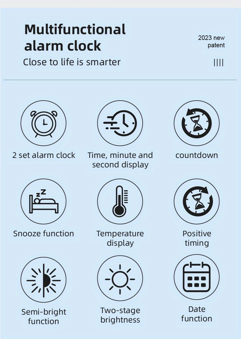 Countdown Alarm Clock Dual Display Visual Manager Alarm Clock Plug In Models Countdown Alarm ...