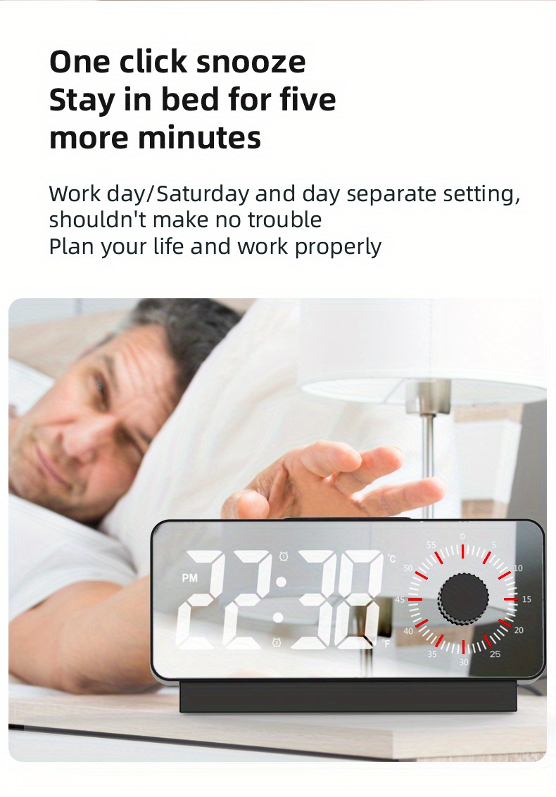 Countdown Alarm Clock Dual Display Visual Manager Alarm Clock Plug In ...