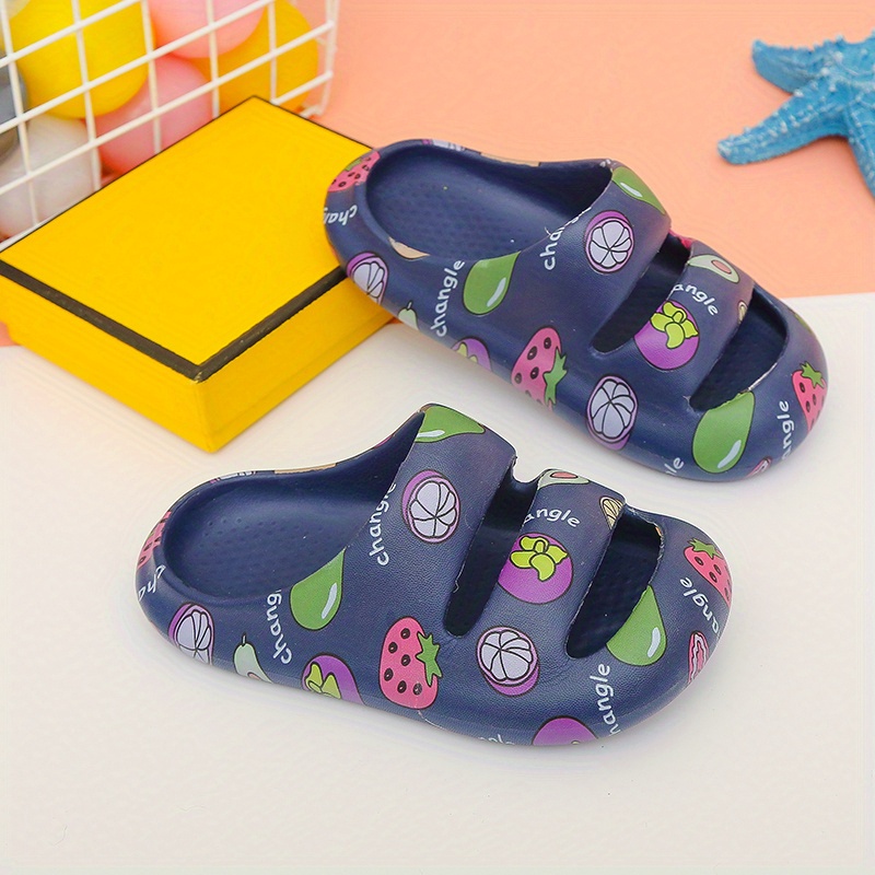 Boys Girls Cartoon Fruit Lightweight Non Slip Open Toe Slides Summer - Kid's Shoes - Temu United ...