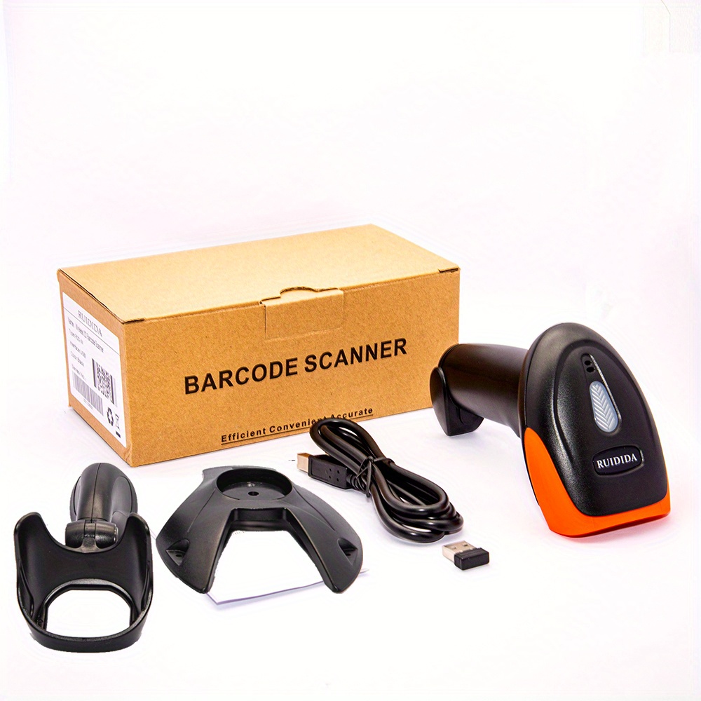 2 4g Wireless Wired Barcode Scanner With Holder 1d 2d Qr Code Reader ...