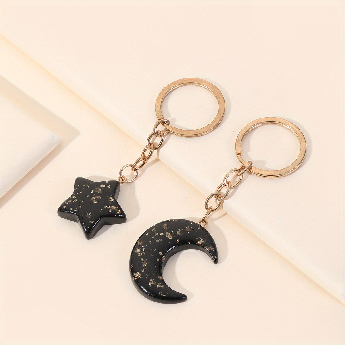 star moon couple keychain golden acrylic star moon pendant valentines ...