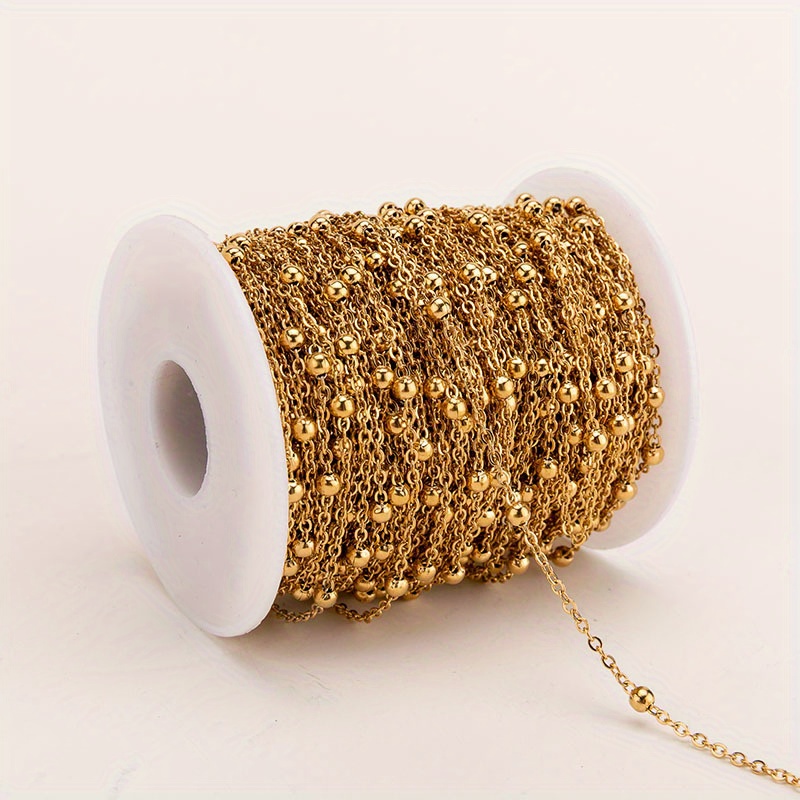 Bead Chain Necklace Golden Cross Bead Clip Bead Chain Diy Handmade ...
