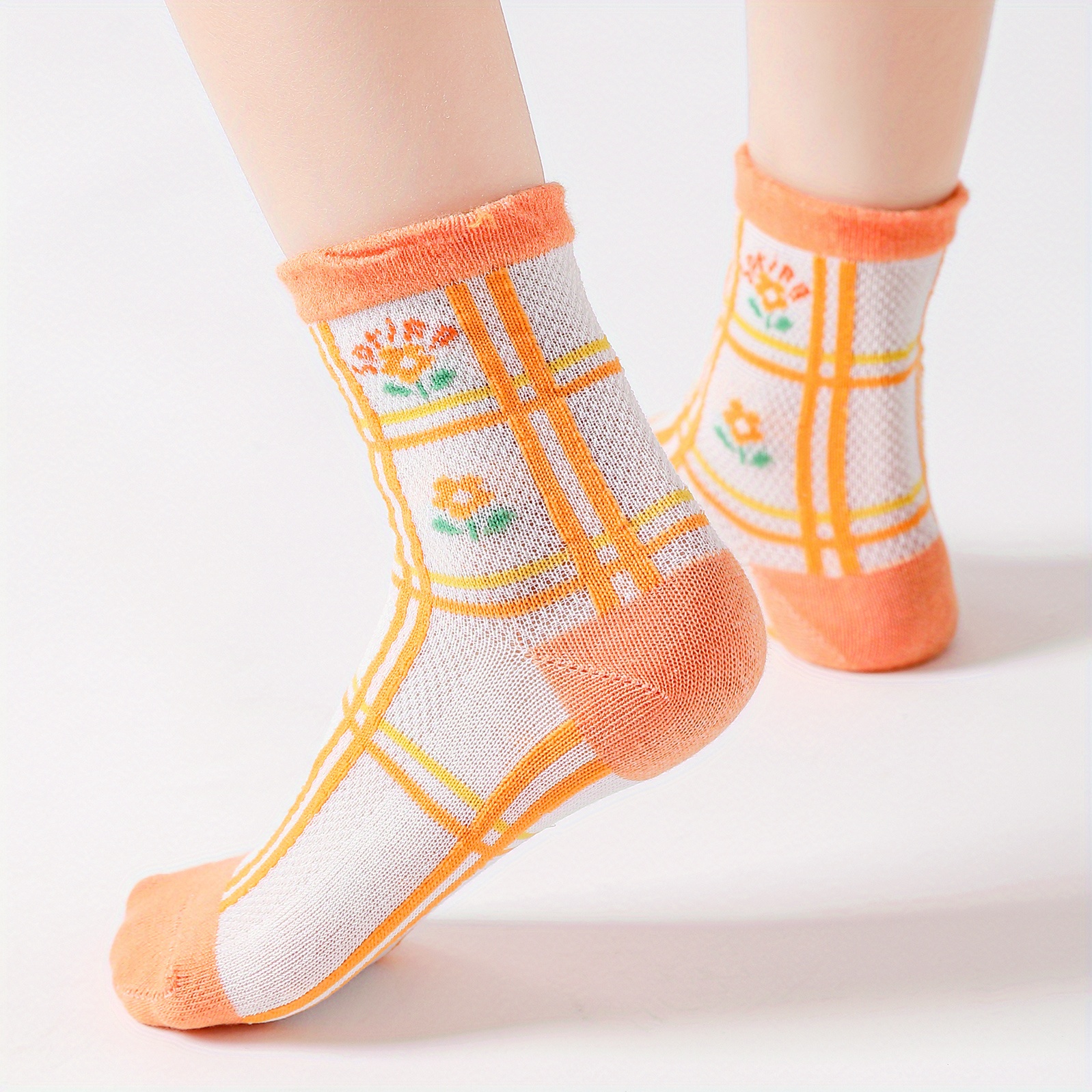 Girls Cute Cartoon Animal Fruit Casual Short Crew Socks Kids - Temu ...