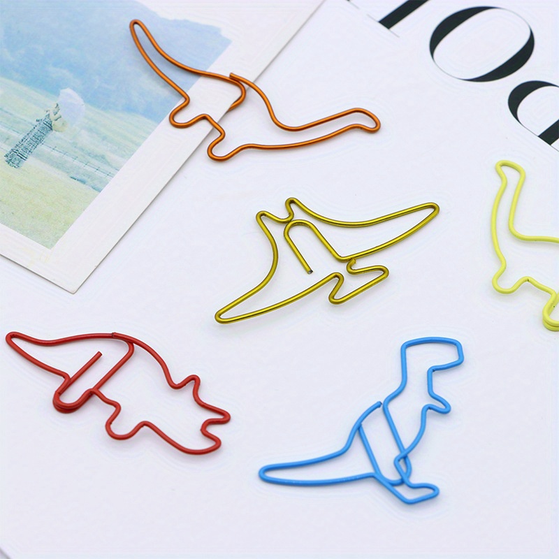 cute dinosaur shaped paper clips creative animal bookmarks - Temu