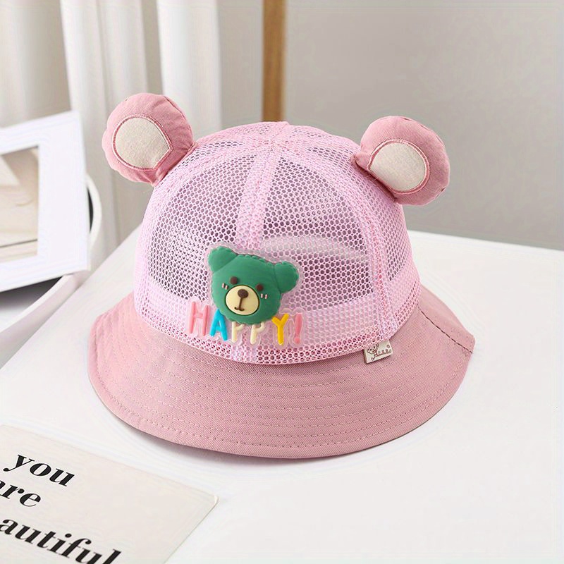 Kids Cute Bear Drawstring Fisherman's Hat Mesh Breathable - Temu United ...