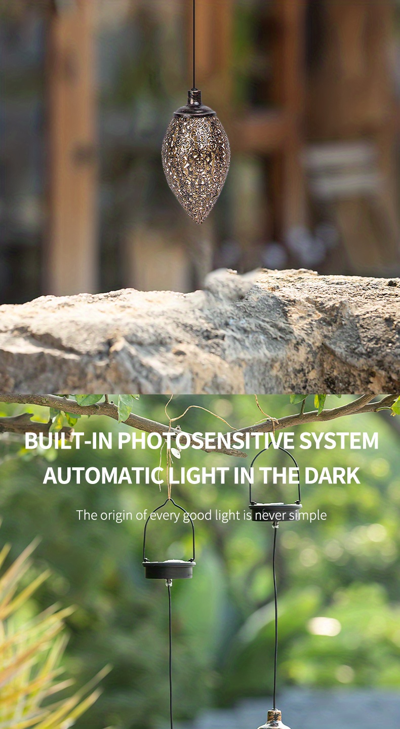 Hanging Solar Lights Solar Powered Water Drop Lantern Led - Temu