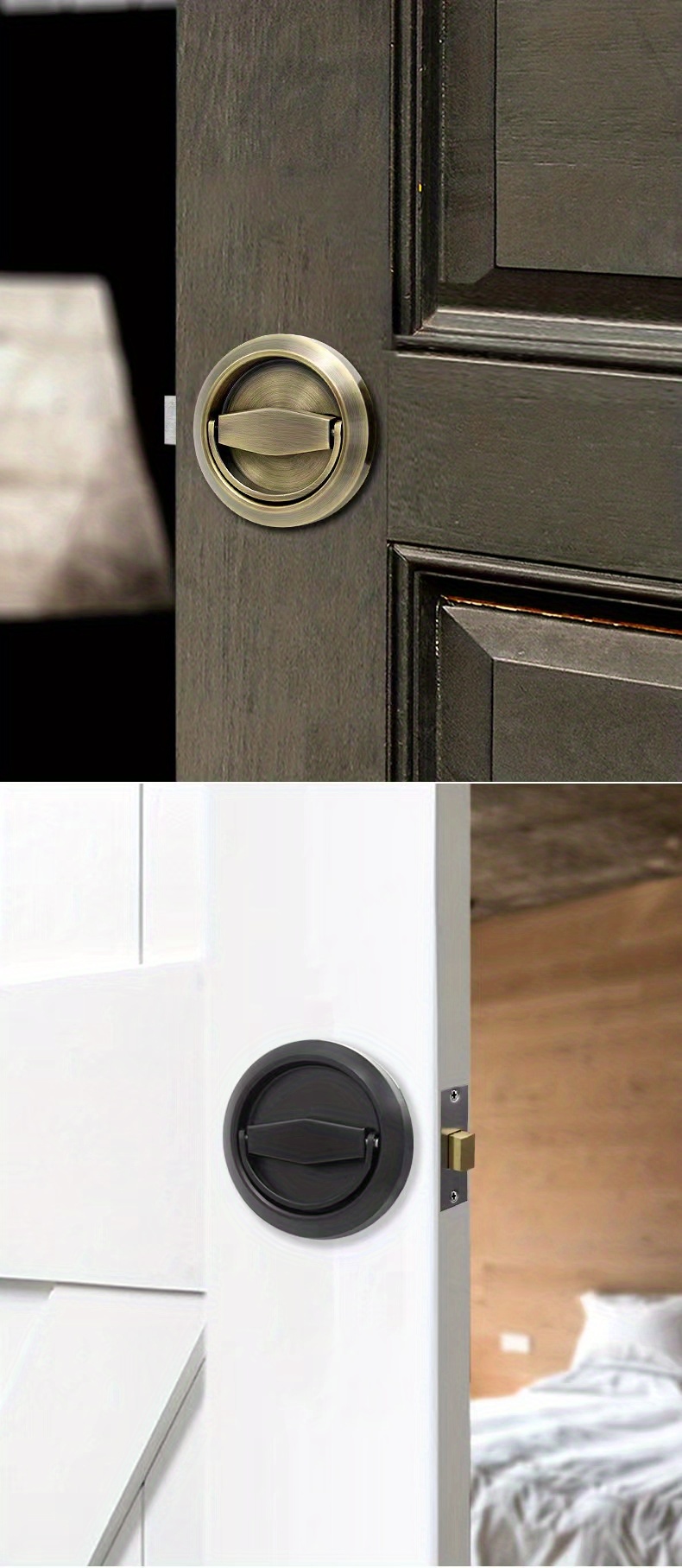 1pc Cabinet Wardrobe Door Knobs Disk Ring Handle Recessed Pull Handle ...