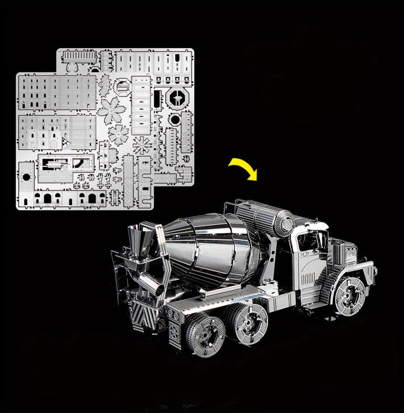 Mixer Truck 3d Metal Puzzle Adults Diy Model Kit Building - Temu