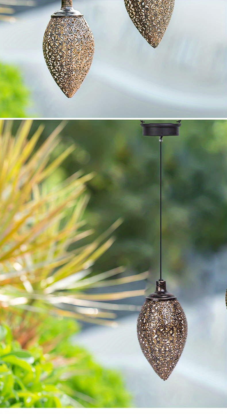 Hanging Solar Lights Solar Powered Water Drop Lantern Led - Temu