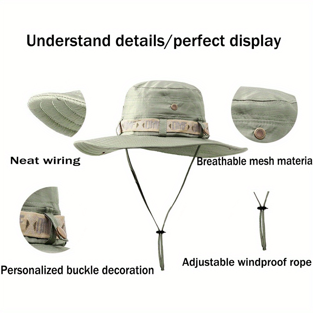 wide cowboy sun hat casual et hat drawstring boonie - {region_name}