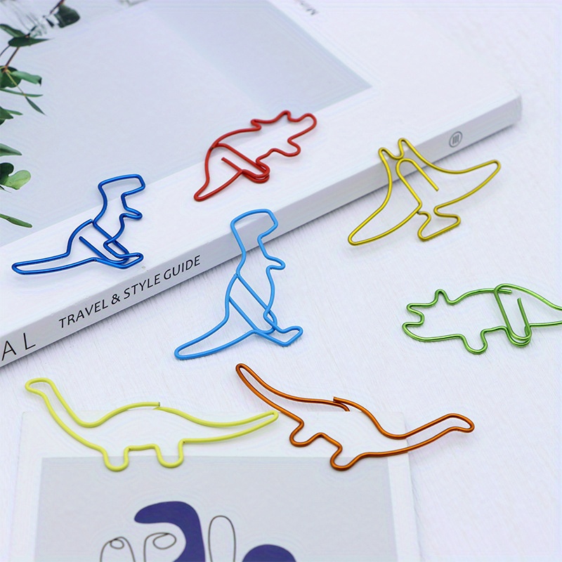 cute dinosaur shaped paper clips creative animal bookmarks - Temu
