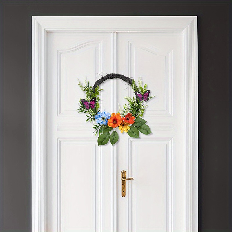 1pc wreath wreath english flower plant hanging wall window party ...