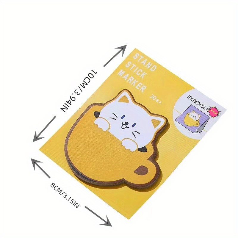 Cute Cat Design Self adhesive Memo Pad Colorful Sticky Notes - Temu