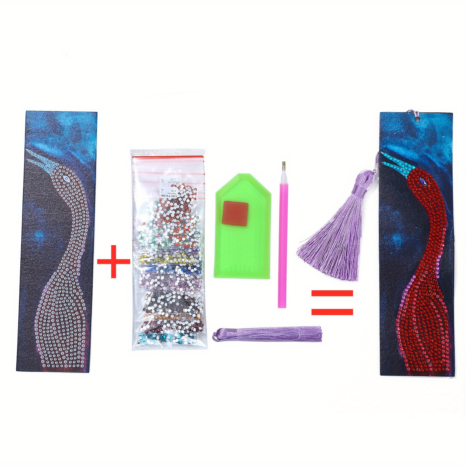 Diy Bookmark Artificial Diamond Art Adult Size Durable Pu - Temu Canada