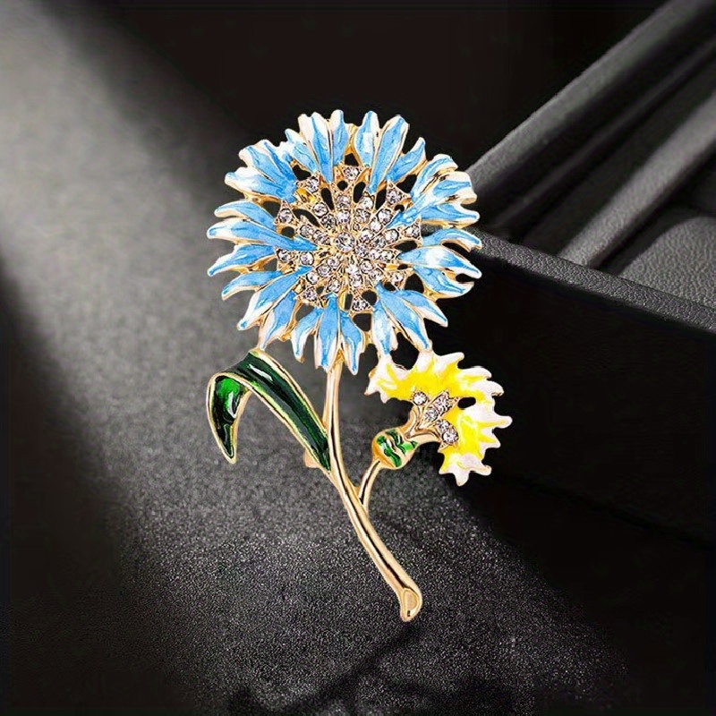 enamel sunflower brooches 2 color beautiful - Temu Australia