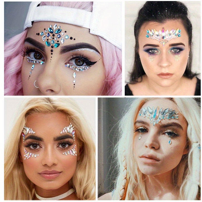 Music Festival Edm Party Sticker Diy Face Makeup Eye Eyebrow Decoration ...