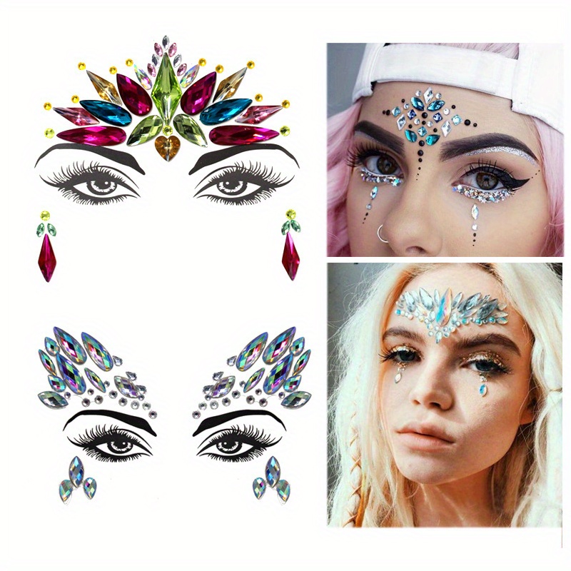 Music Festival Edm Party Sticker Diy Face Makeup Eye Eyebrow Decoration ...