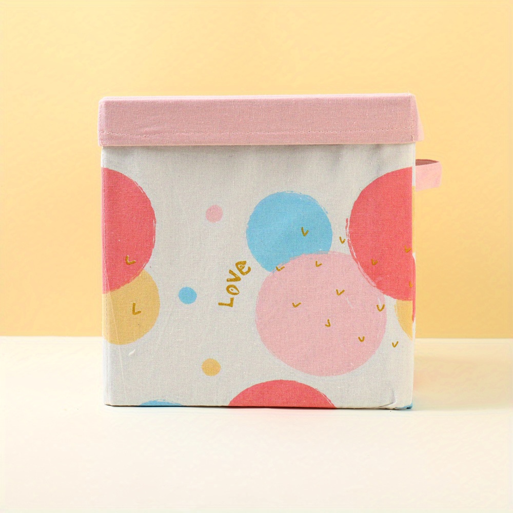 1pc Square Fabric Storage Box With Lid And Handles Dustproof And ...