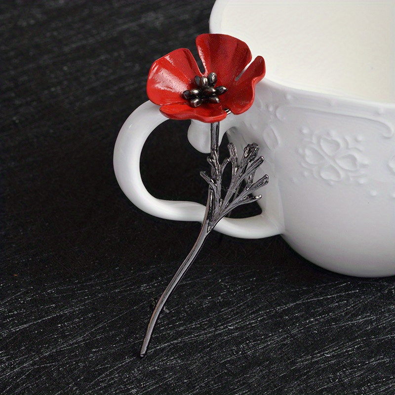 Creative Flower Poppy Big Red Flower Brooch Corsage - Temu