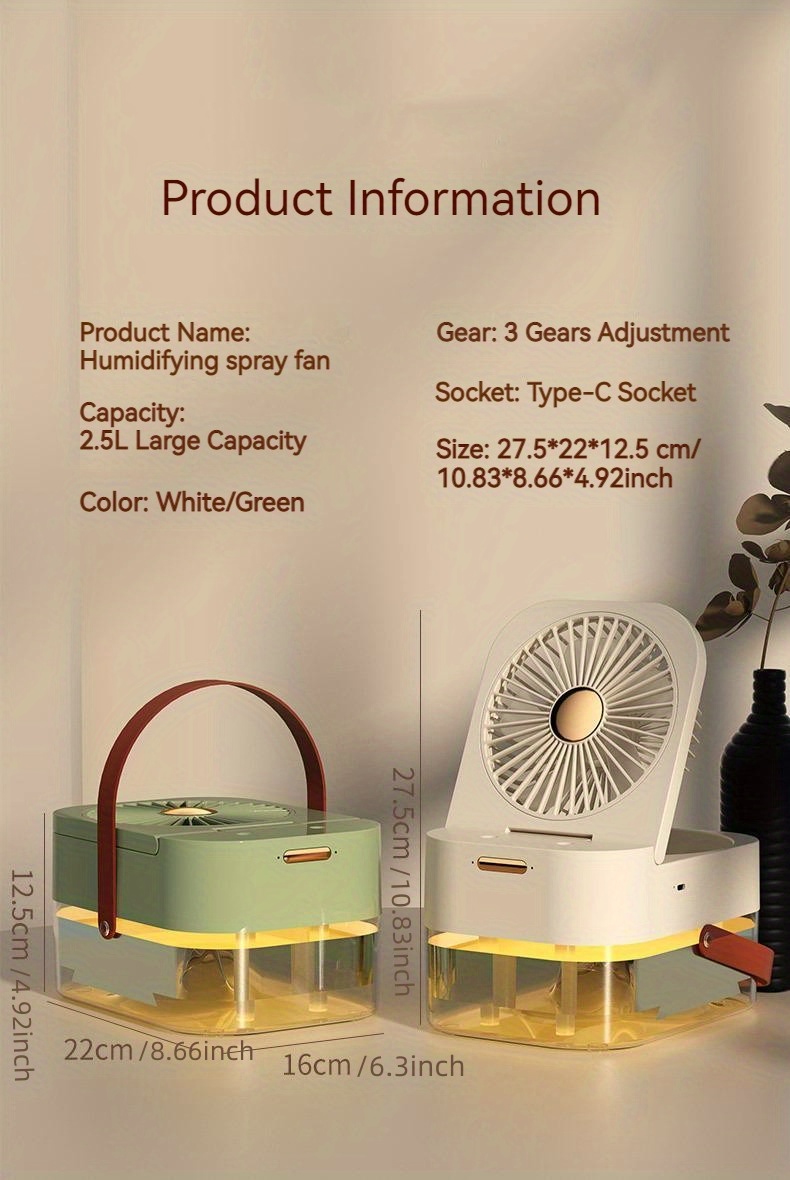 Desktop Small Fan Humidifier Usb Household Cooling Fan Dual - Temu ...