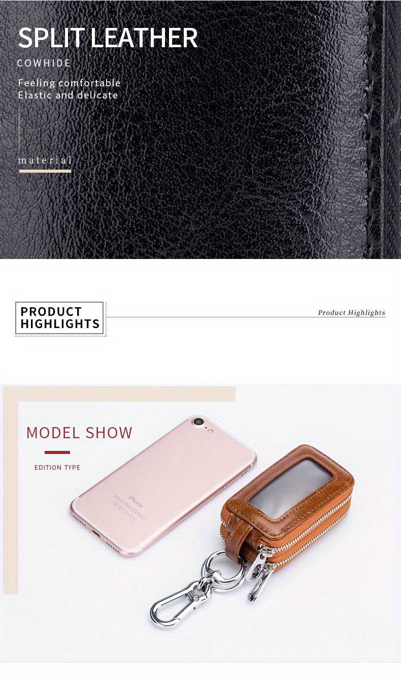 Faux Leather Double layer Waist Hanging Key Protection Cover - Temu Kuwait