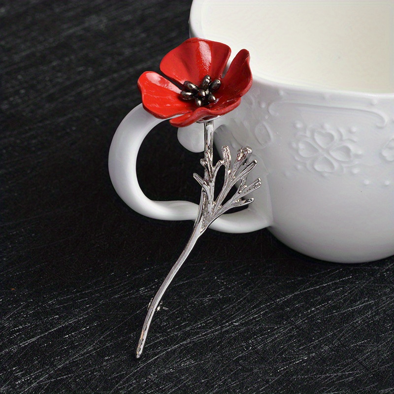 Creative Flower Poppy Big Red Flower Brooch Corsage - Temu