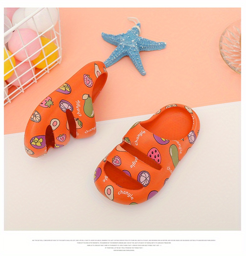 Boys Girls Cartoon Fruit Lightweight Non Slip Open Toe Slides Summer - Kid's Shoes - Temu United ...