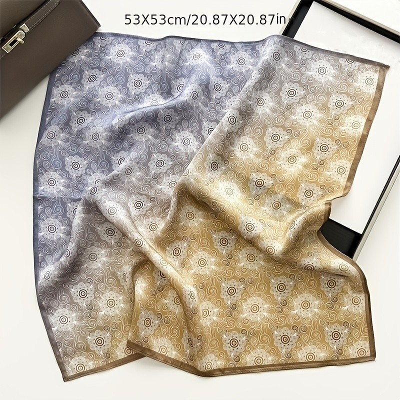 21 Classic Print Silk Bandana Vintage Square Scarf Elegant Neckerchief ...