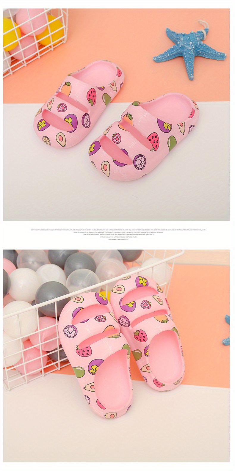 Boys Girls Cartoon Fruit Lightweight Non Slip Open Toe - Temu New Zealand