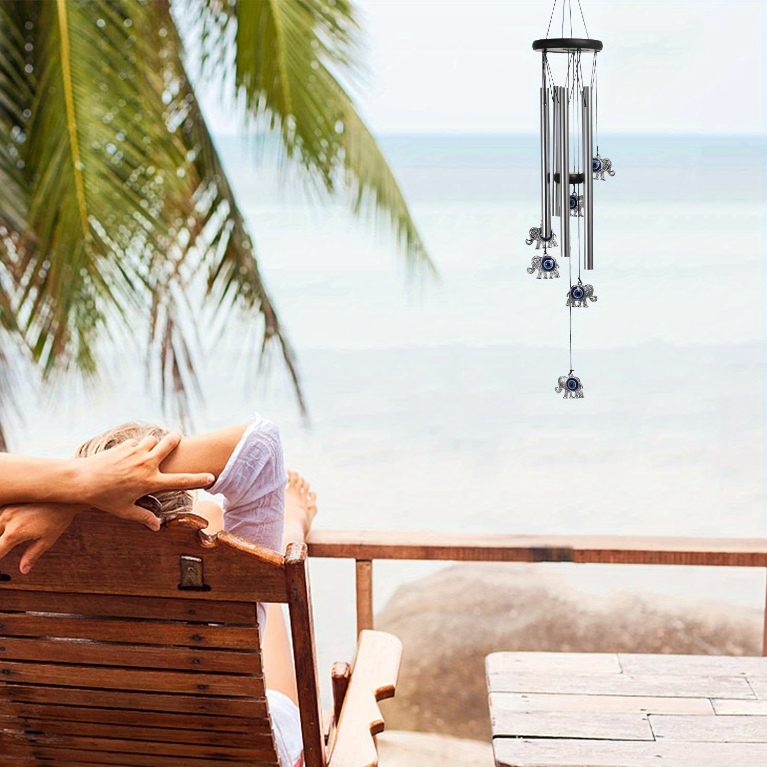 Beautiful Elephant Wind Chimes Add A Outdoor - Temu Philippines