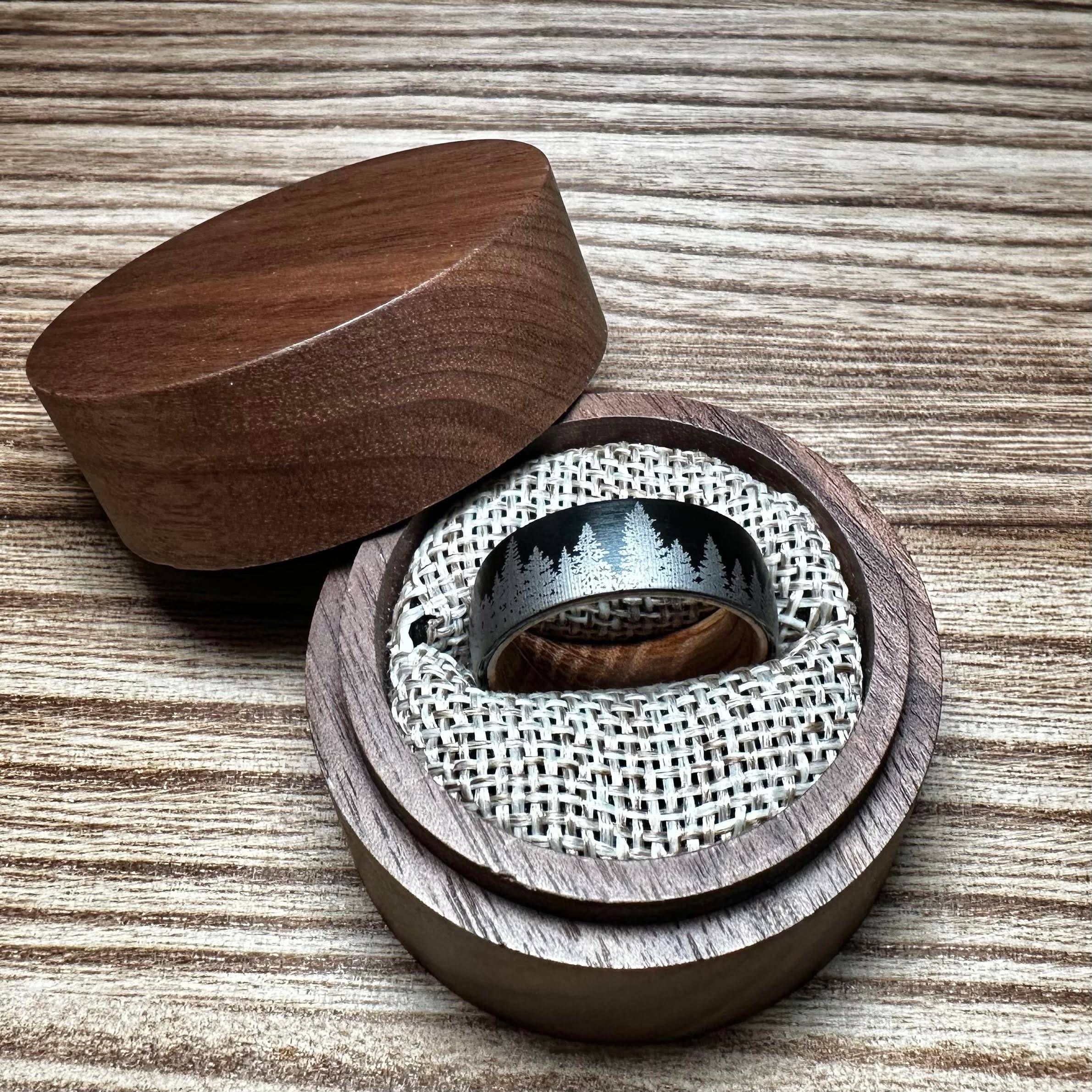 Retro Wooden Men's Ring Pattern Wooden Ring - Temu