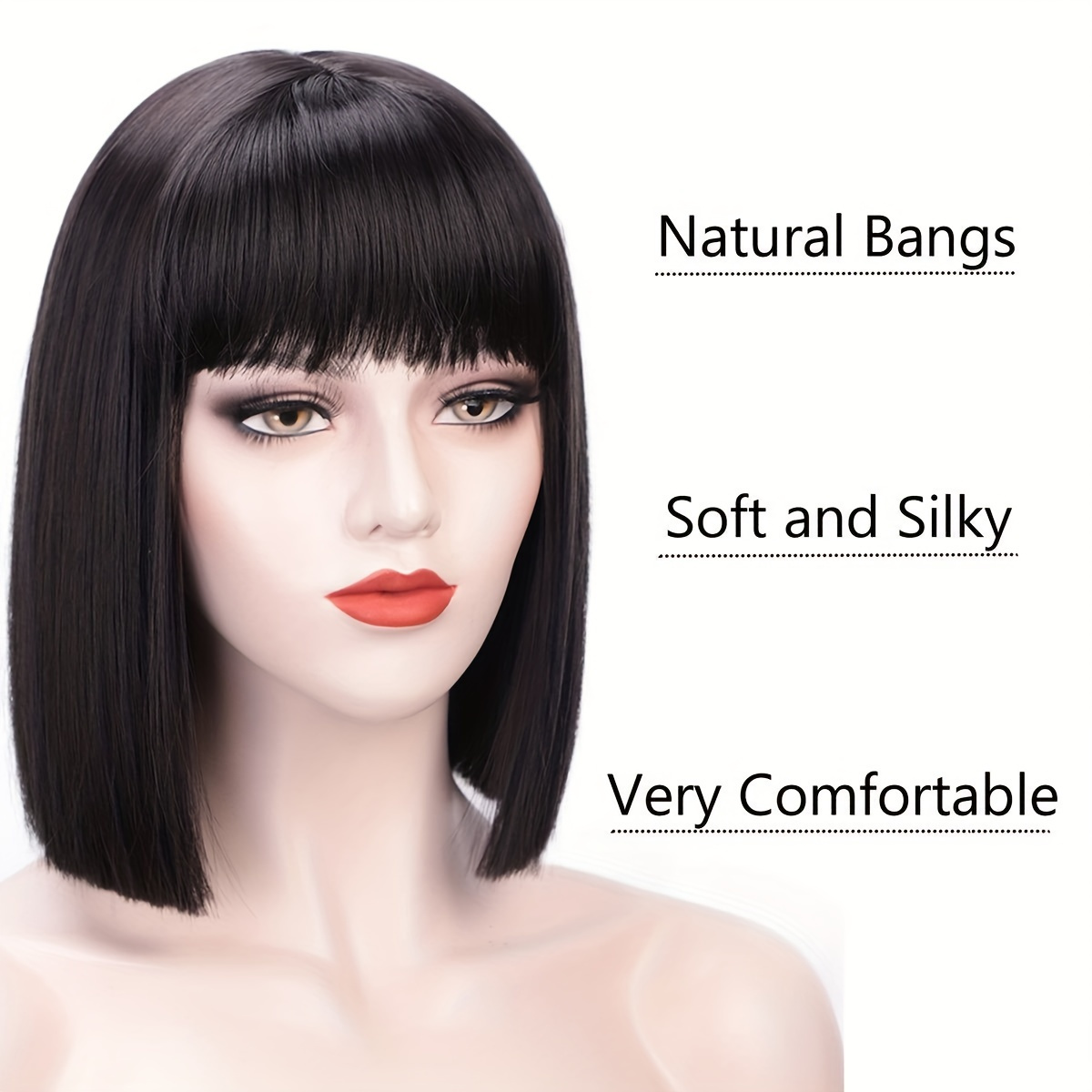 Short Straight Bob Wigs Women Straight Bob Wigs Bangs Cute - Temu Ireland