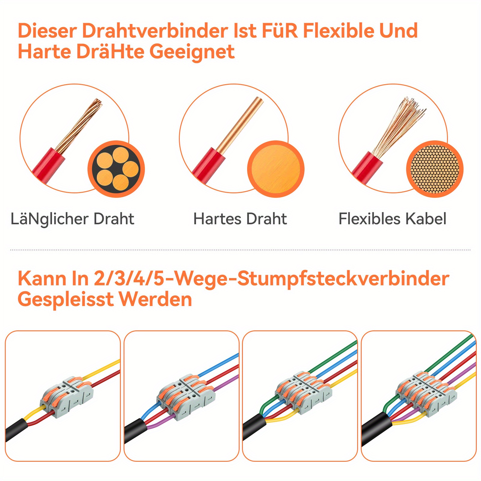 15 35pcs type wire connector splicing butt wire connector compact ...