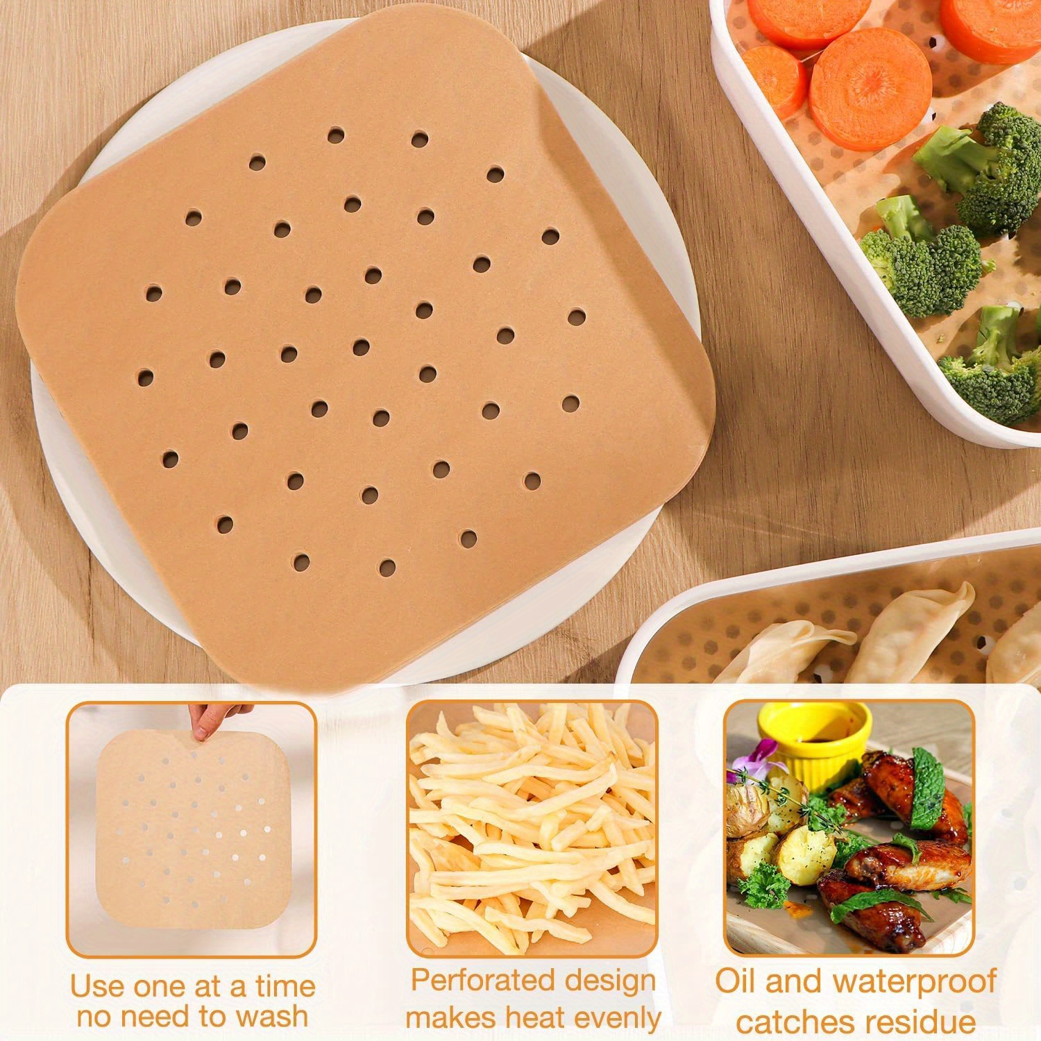 Perforated Parchment Paper Sheets Baking Brown - Temu