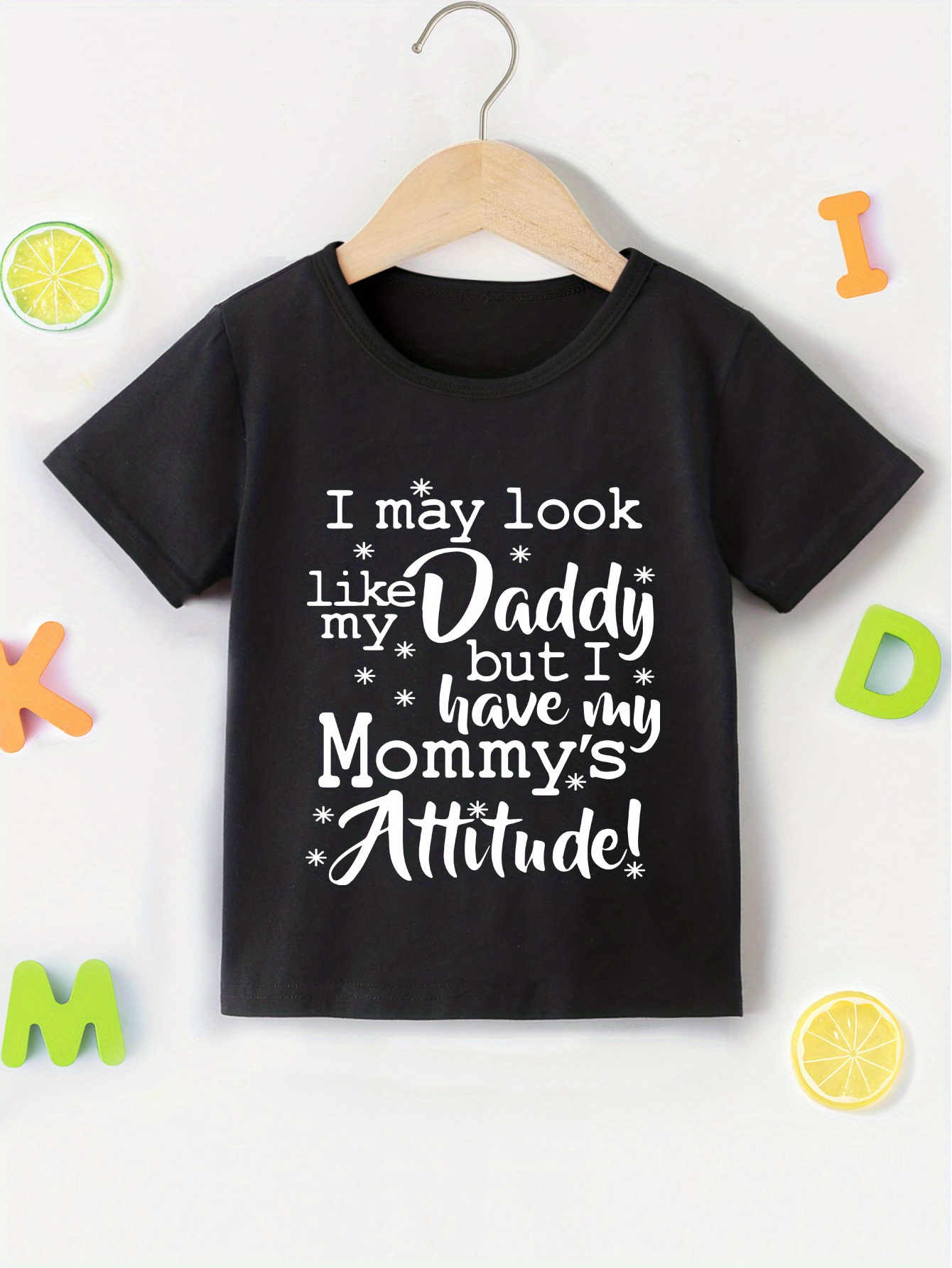 Toddler Girls Letter " May Look Like Daddy" Graphic T shirt - Temu